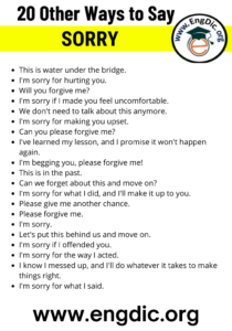 20 Other Ways to Say Sorry - EngDic