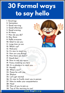 220+ Other Different Ways To Say Hello - EngDic