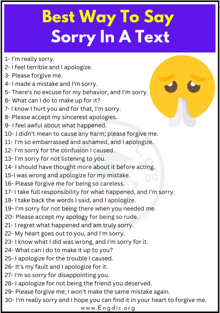 30+ Best Way To Say Sorry In A Text - EngDic