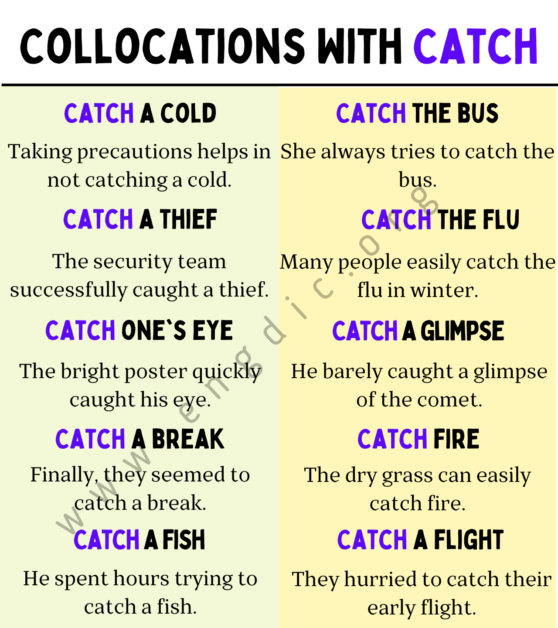 50 Collocations With Catch, Catch Collocations List - EngDic