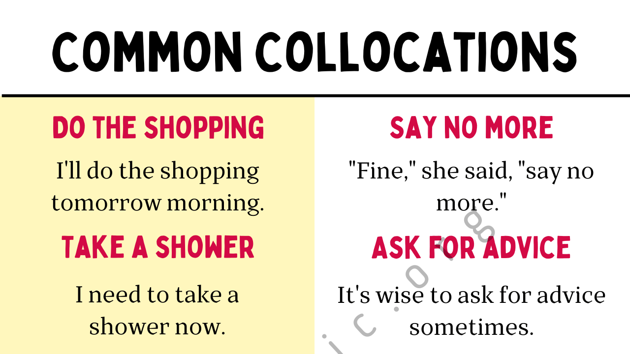 30 Common Collocation Words List - EngDic