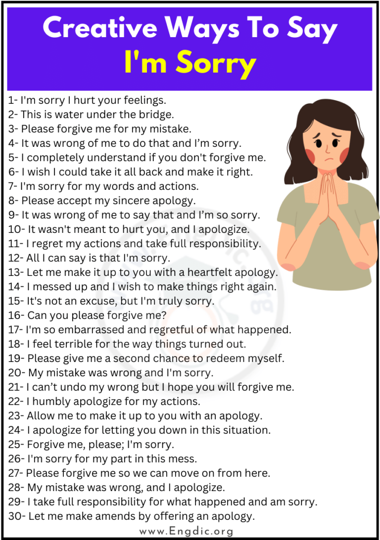 200+ Sweet, Cute, Creative Ways to Say "Sorry" - EngDic