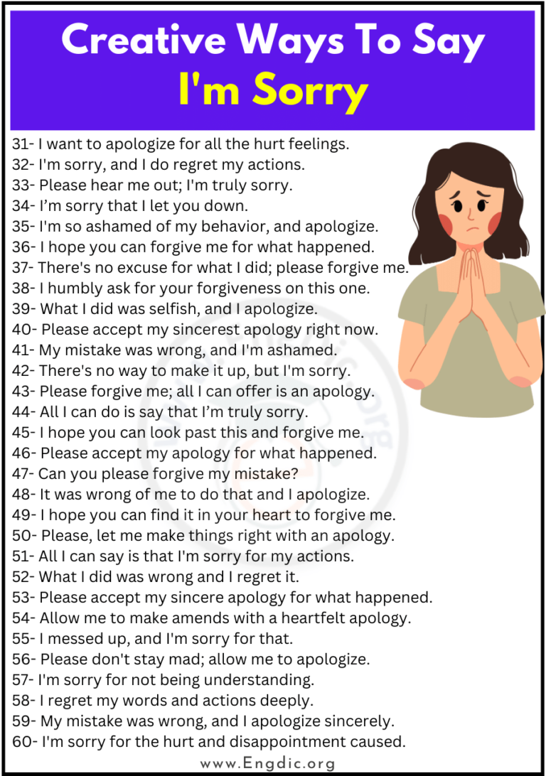 200+ Sweet, Cute, Creative Ways to Say "Sorry" - EngDic