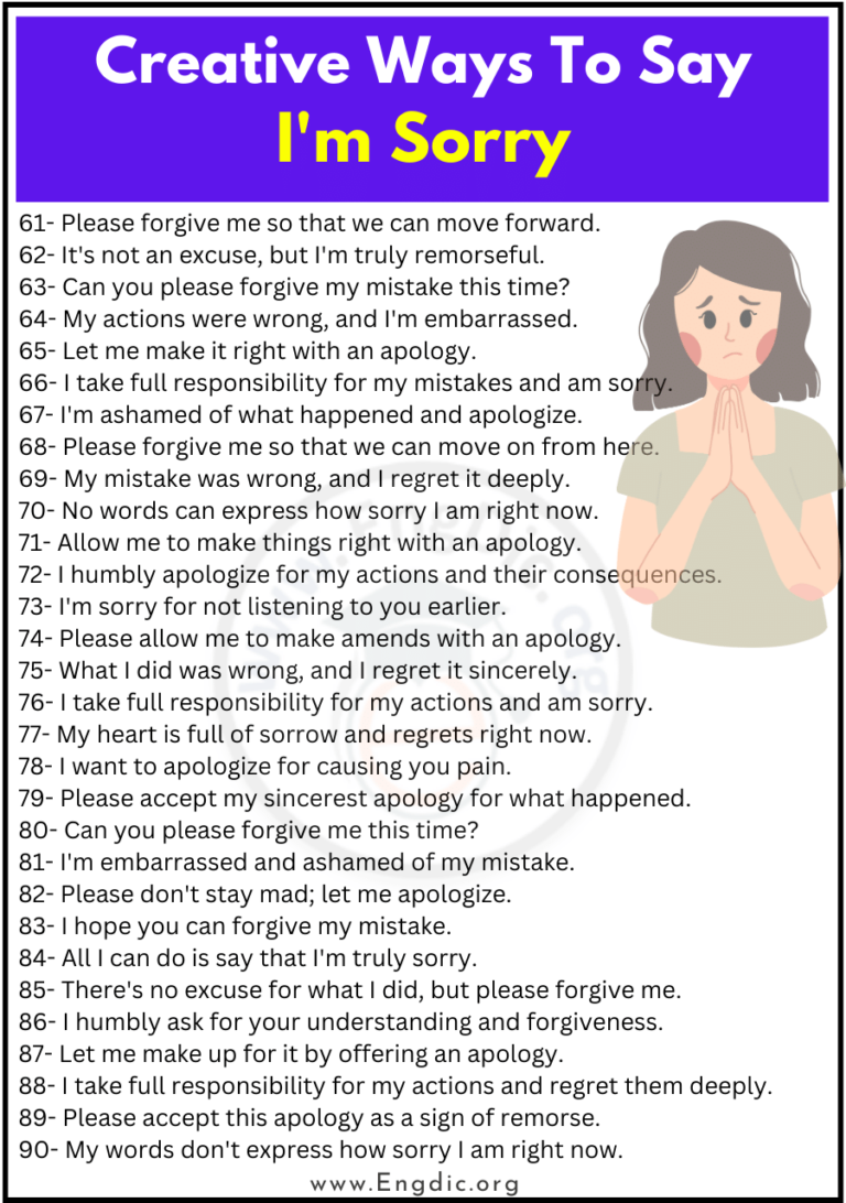 200+ Sweet, Cute, Creative Ways to Say "Sorry" - EngDic