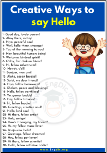 50+ Creative Ways To Say Hello - EngDic