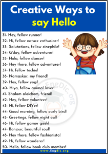 50+ Creative Ways To Say Hello - EngDic
