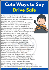 120+ Other Cute Ways to Say Drive Safe - EngDic