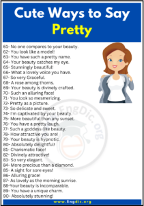 200+ Cute Ways to Say Pretty, Synonyms of Pretty - EngDic
