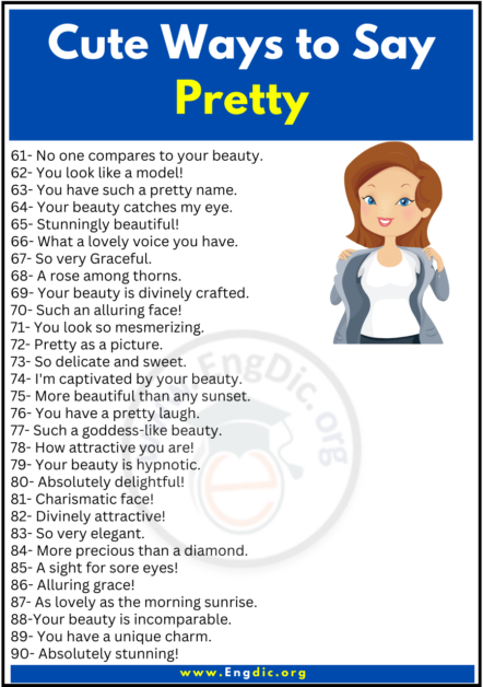 200+ Cute Ways to Say Pretty, Synonyms of Pretty - EngDic
