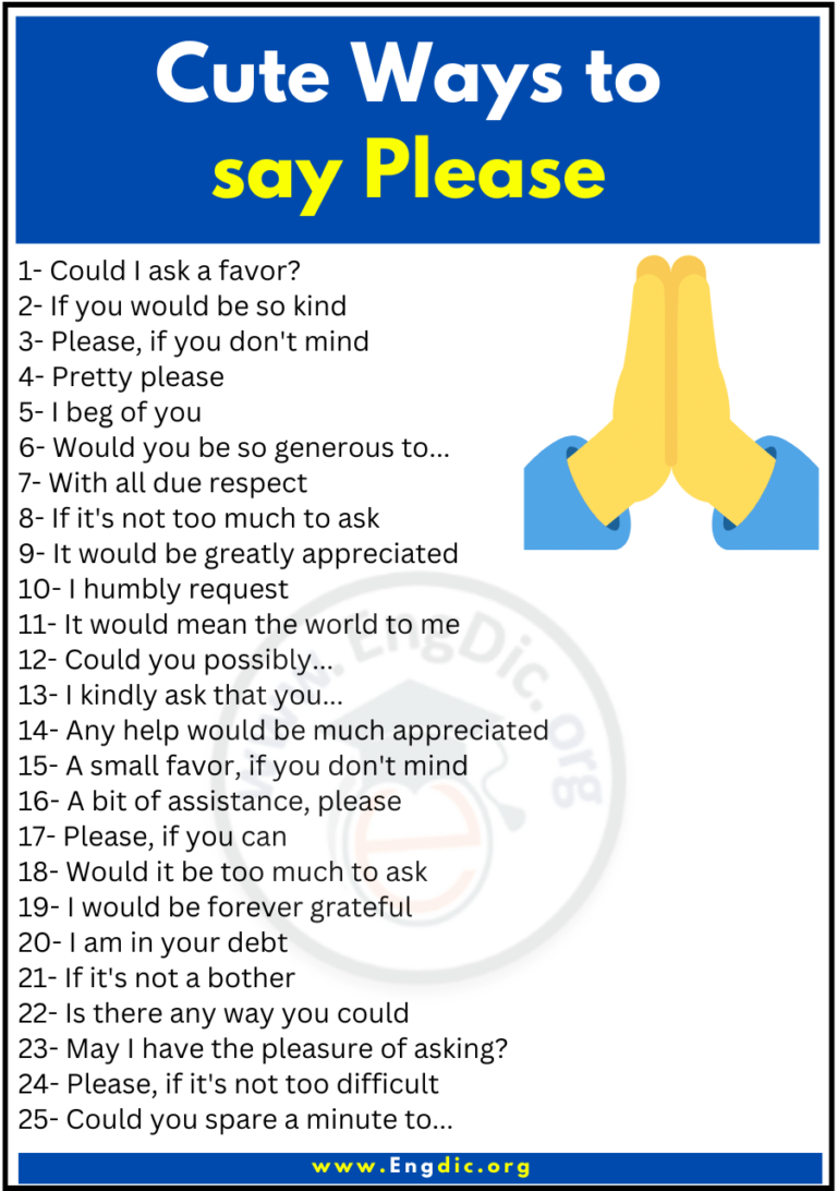70+ Wonderful Ways to Say Please - EngDic