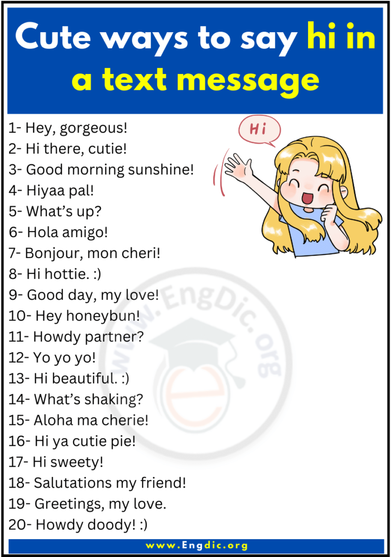 220+ Other Cute Ways to Say Hi To Your Crush - EngDic
