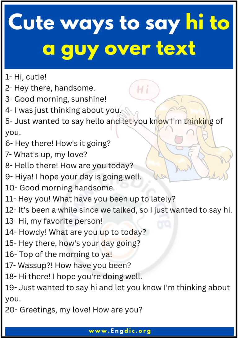 220+ Other Cute Ways to Say Hi To Your Crush - EngDic