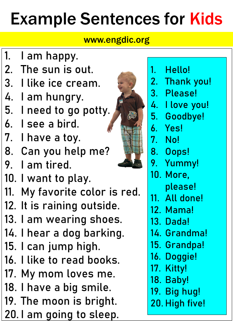 20 Example Sentences For Kids Child Toddler EngDic 20 Example Sentences For Kids Child Toddler EngDic