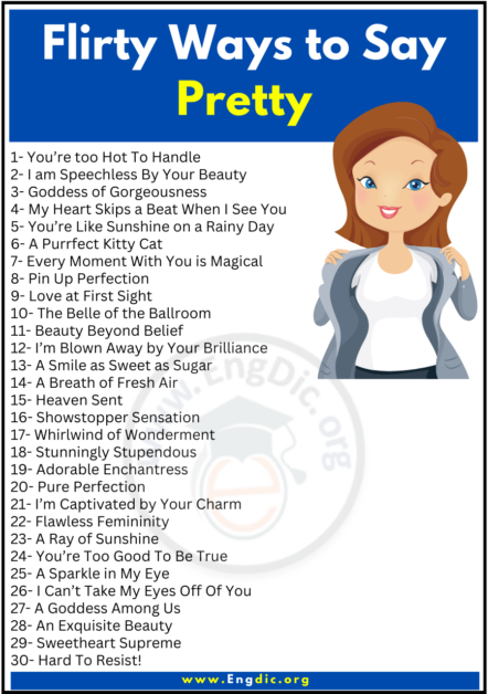 50+ Flirty and Funny Ways to Say Pretty - EngDic