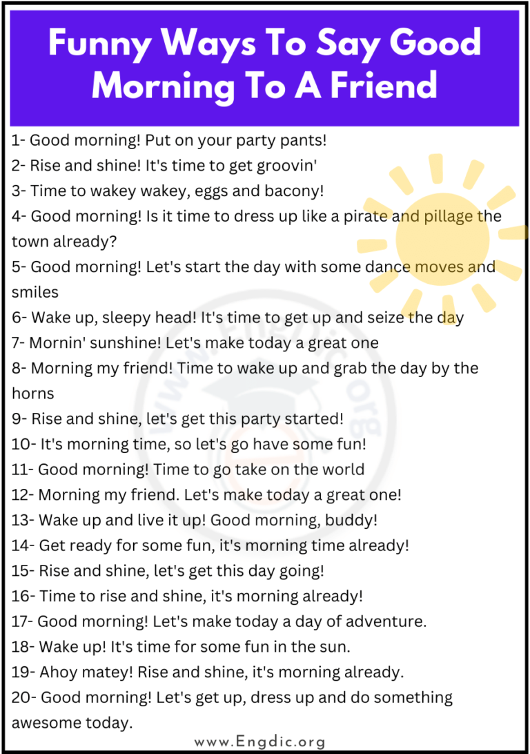 Funny Way To Say Good Morning