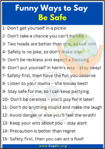 120+ Other Ways to Say Be Safe - EngDic