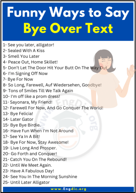 50+ Funny Ways to Say Bye Over Text - EngDic
