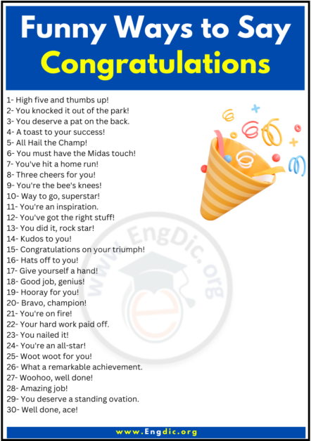 30+ Funny Ways to Say Congratulations - EngDic