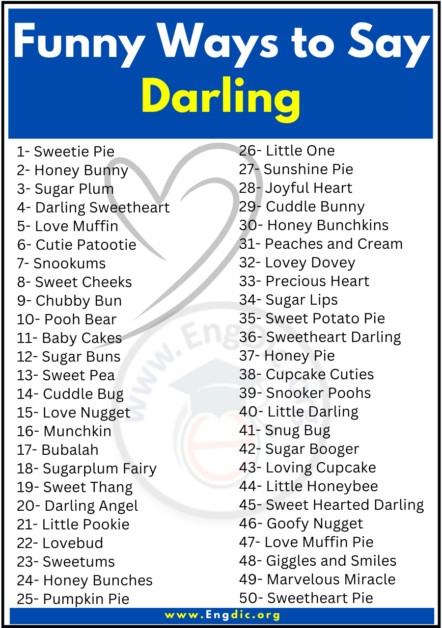 50+ Funny Ways to Say Darling - EngDic