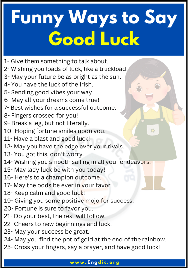 50+ Flirty and Funny Ways to Say Good Luck - EngDic