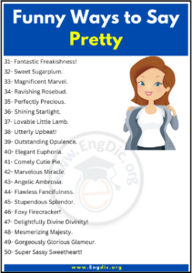 50+ Flirty and Funny Ways to Say Pretty - EngDic