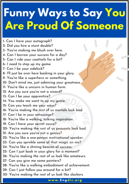 80+ Funny Ways to Say You Are Proud Of Someone - EngDic