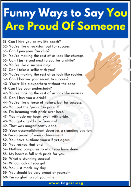 80+ Funny Ways to Say You Are Proud Of Someone - EngDic