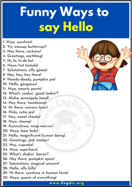 100+ Flirty & Funny Ways To Say Hello - EngDic