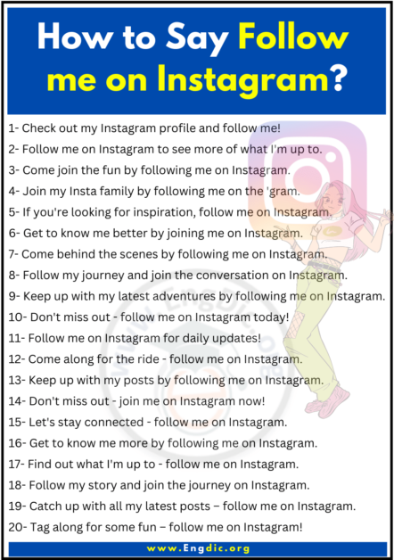 120+ Other Cute Ways to Say Follow Me On Instagram - EngDic