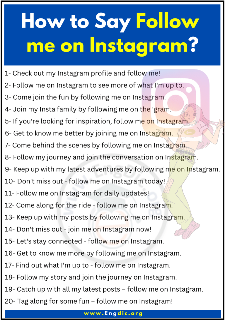 120+ Other Cute Ways to Say Follow Me On Instagram - EngDic