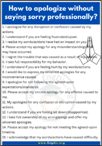 70+ Different Ways To Apologize Professionally (Formally) - EngDic