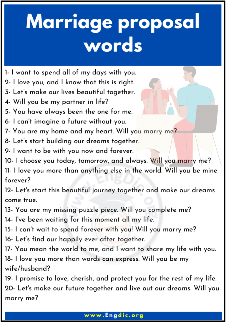 220+ Other Ways to Say Will You Marry Me - EngDic