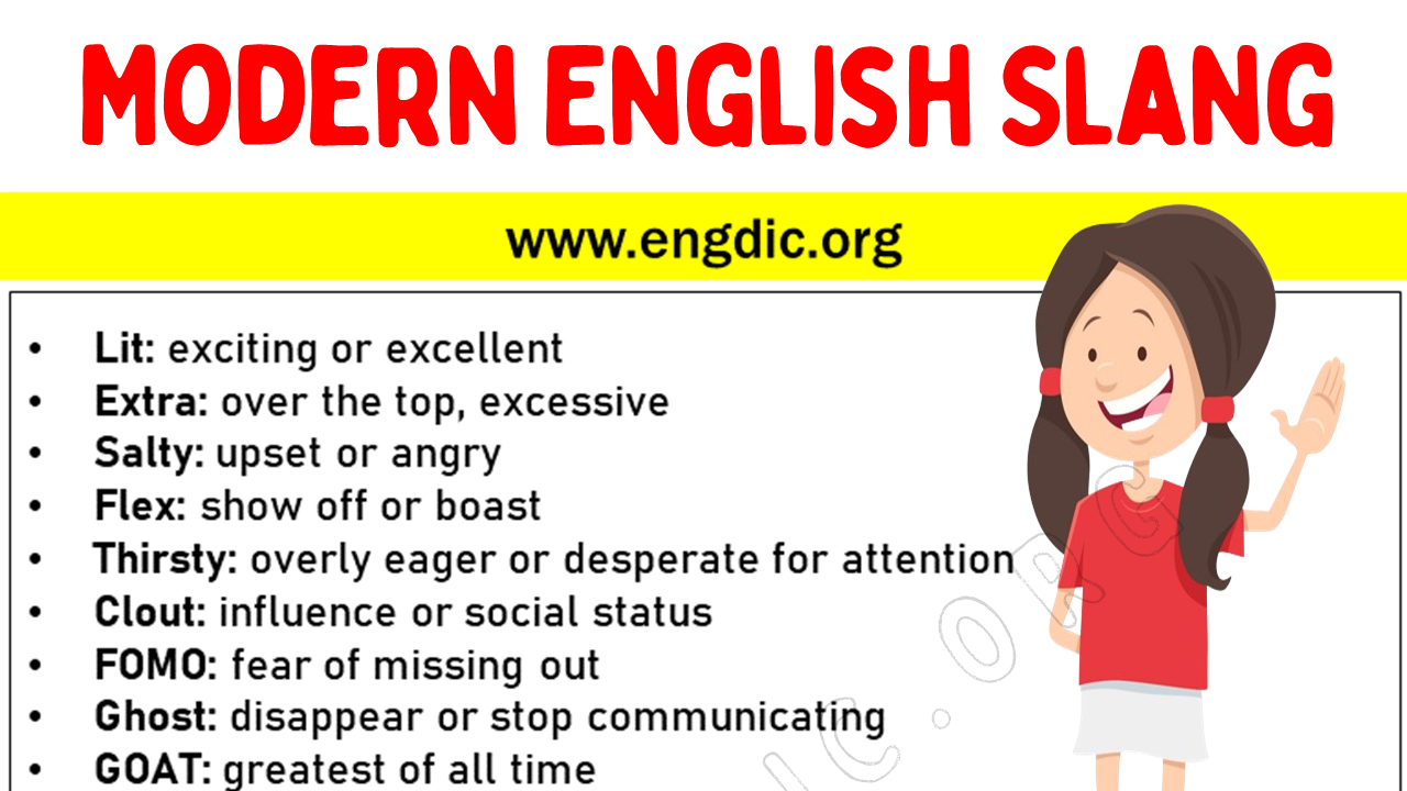 100 Modern English Slang, Slang Words List - EngDic