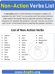 Non-Action Verbs List in English - EngDic