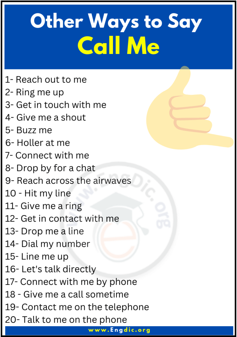 20 Other Ways to Say Call Me - EngDic
