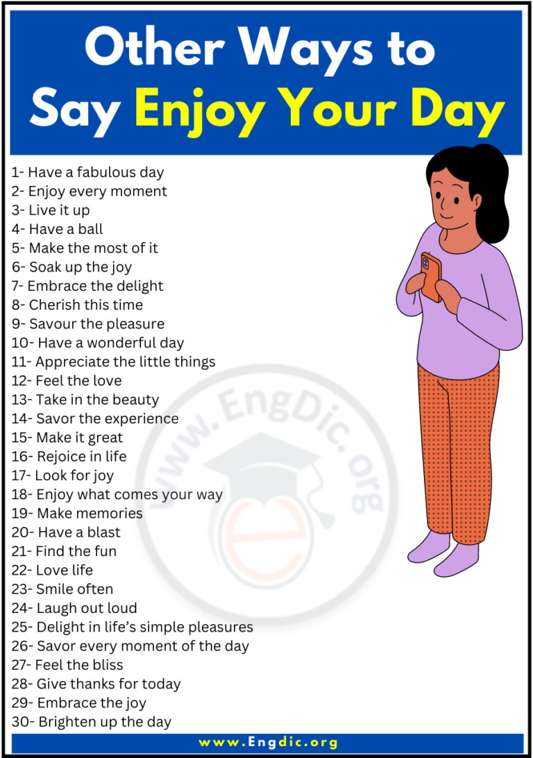 120+ Cute, Romantic Ways to Say Enjoy Your Day - EngDic