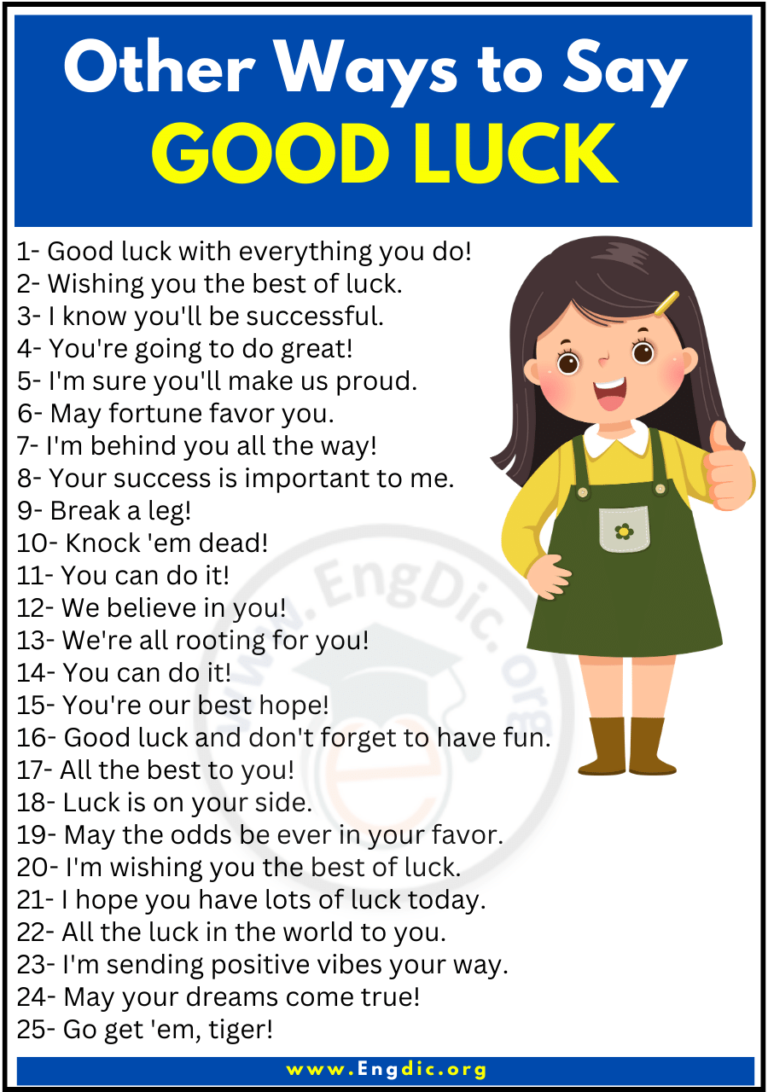 120+ Cute Ways to Say Good Luck, GOOD LUCK Phrases - EngDic
