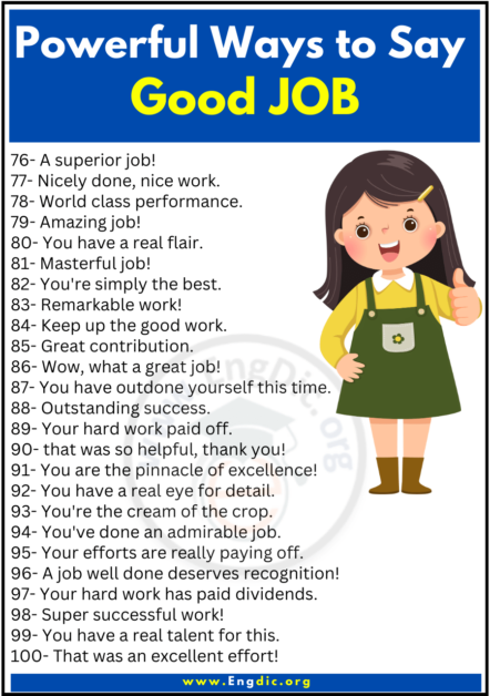 220+ Powerful Ways to Say Good Job - EngDic