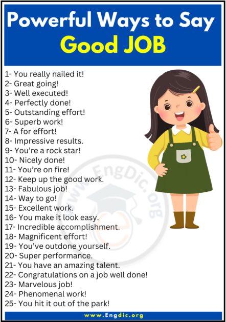 220+ Powerful Ways to Say Good Job - EngDic