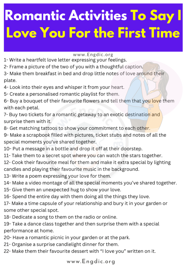 36 Romantic Ways To Say I Love You For the First Time - EngDic
