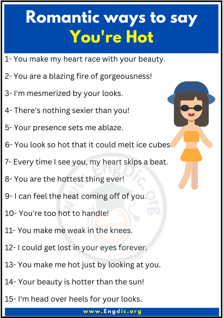 160+ Romantic, Sweet, Creative Ways To Say You're Hot - EngDic