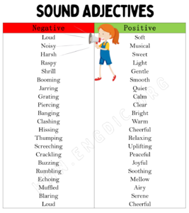 Adjectives for Sound of Voice, Positive and Negative Sound Adjectives ...