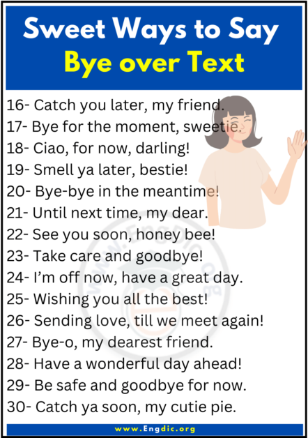 120+ Sweet, Cute Ways to Say Bye Over Text - EngDic