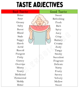 100+ Adjectives of Taste and Texture (Good and Bad) - EngDic