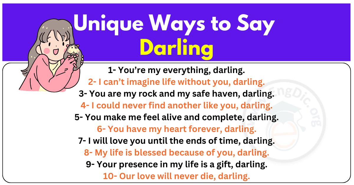 30+ Unique Ways to Say Darling - EngDic