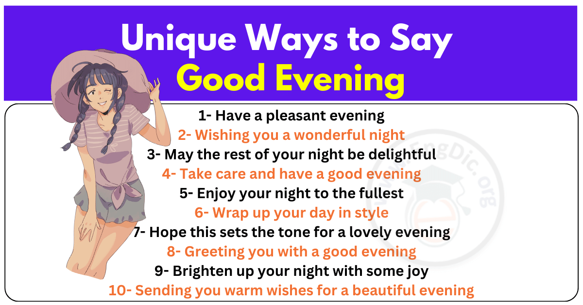 30+ Unique Ways to Say Good Evening - EngDic
