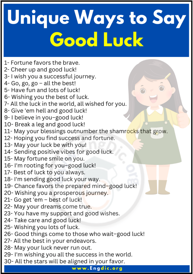 30+ Unique Ways to Say Good Luck - EngDic