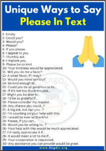 30+ Unique Ways to Say Please In Text - EngDic