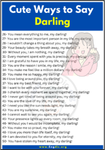 220+ Cute Ways to Say Darling, Synonyms For Darling - EngDic