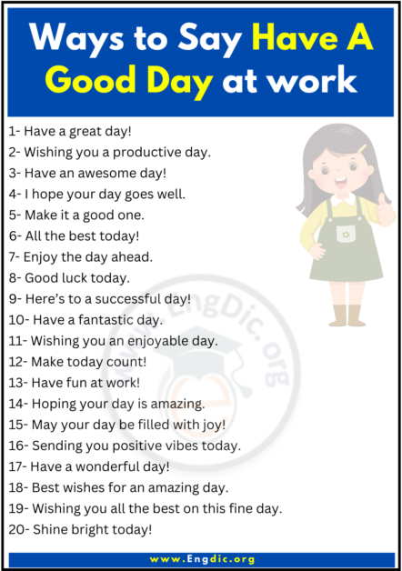 Unique, Cute, & Romantic Ways to Say Have a Good Day - EngDic